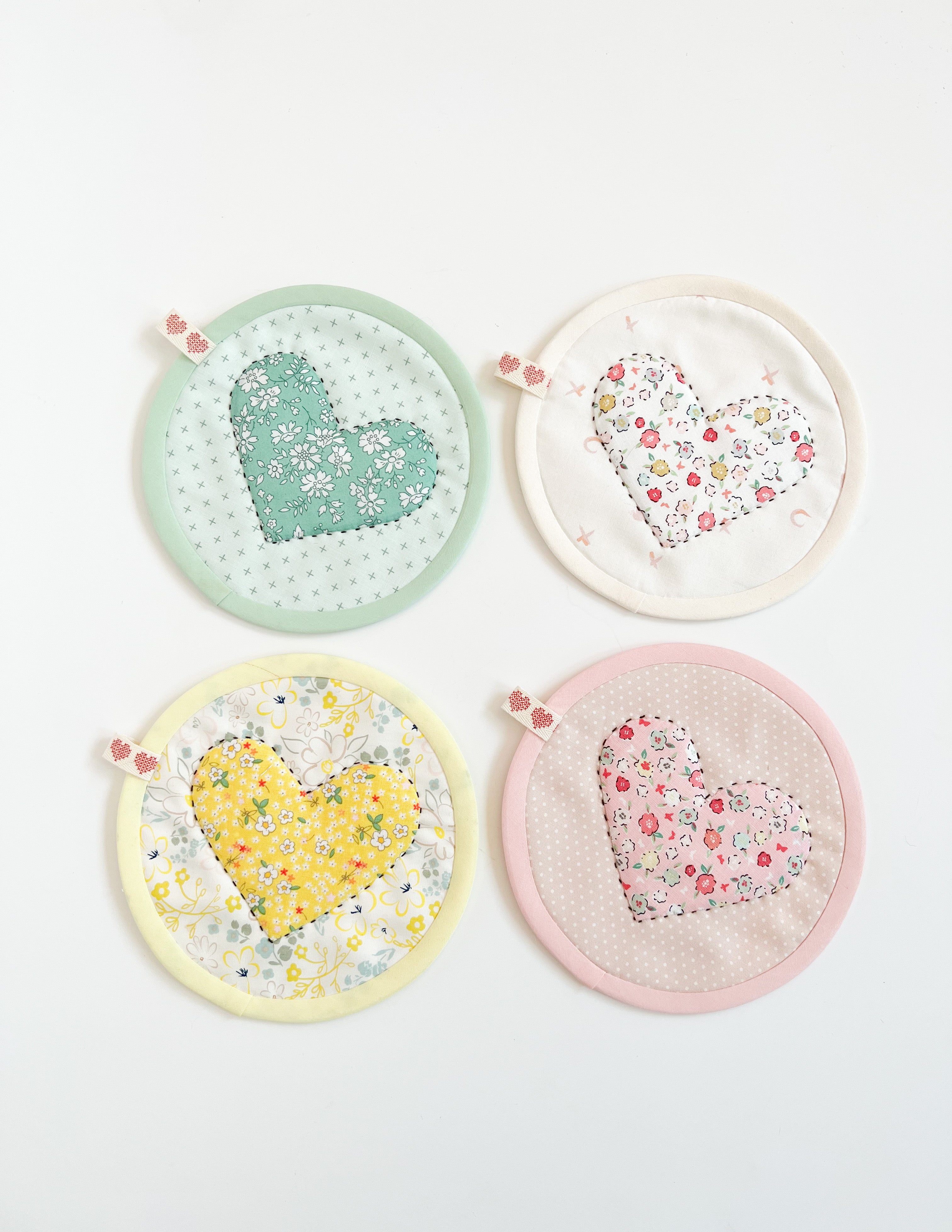 Heart Coasters PDF Download Pattern – Sewing Illustration