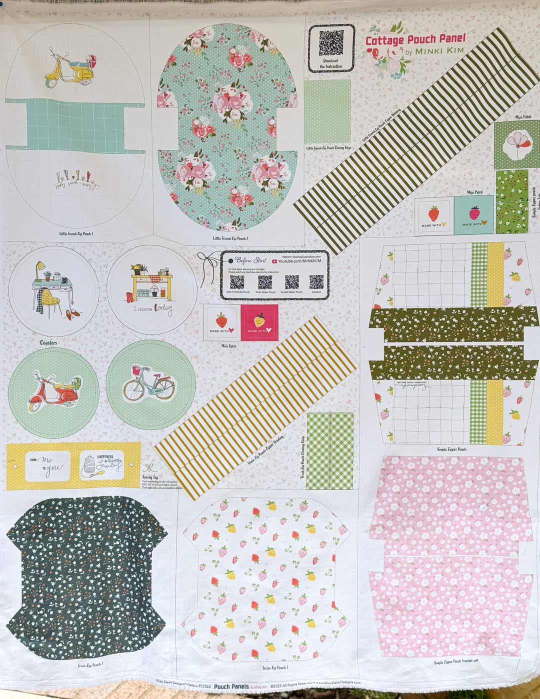 Cottage Pouch Panel – Sewing Illustration