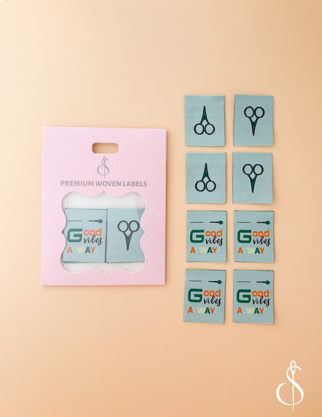 Good Vibes 2 Woven Labels – Sewing Illustration