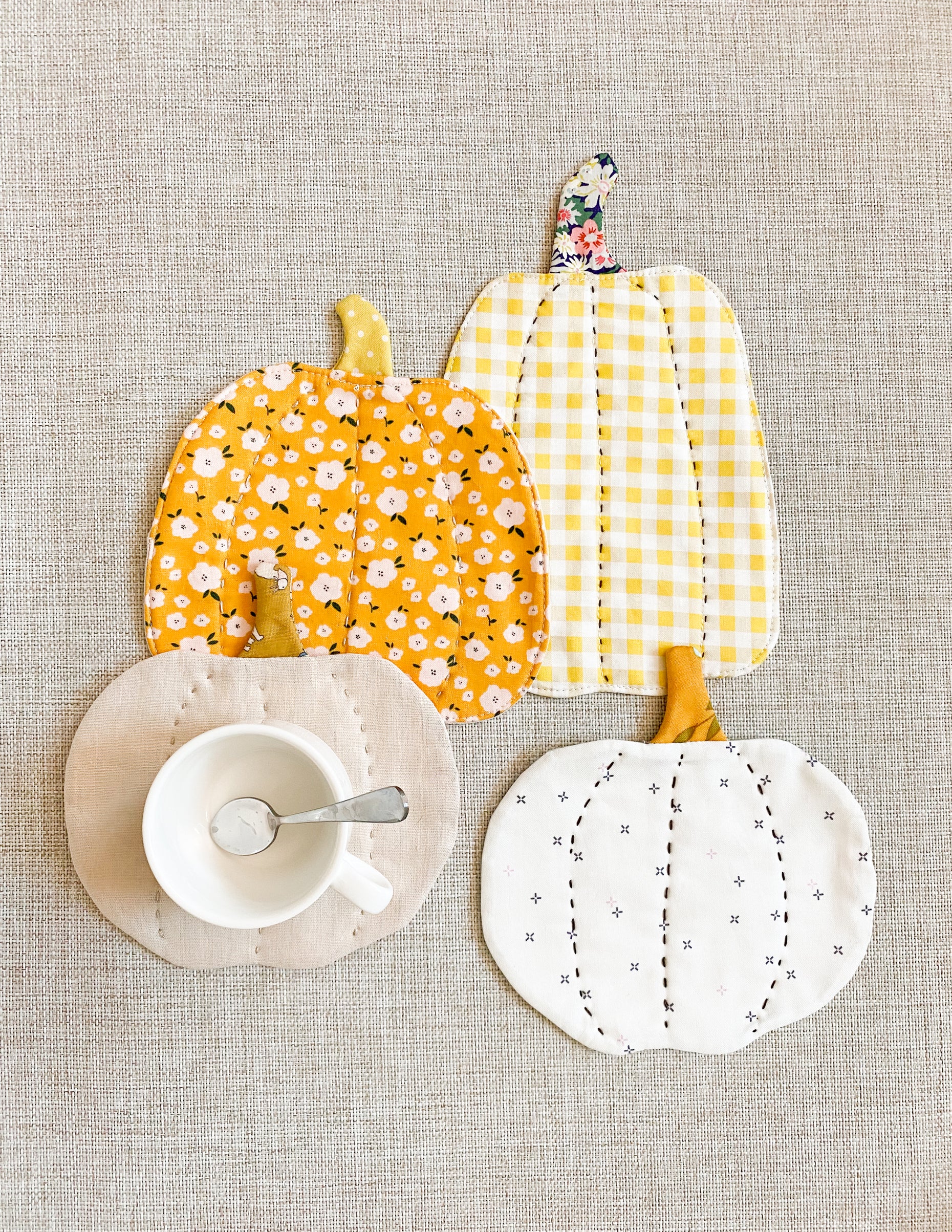 Pumpkin Coasters PDF Download Pattern – Sewing Illustration