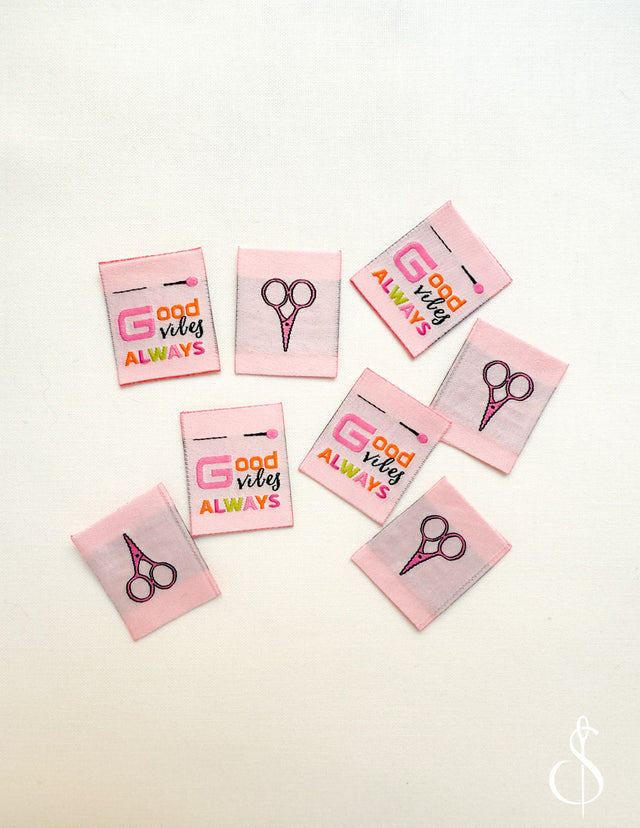 Good Vibes Woven Labels – Sewing Illustration