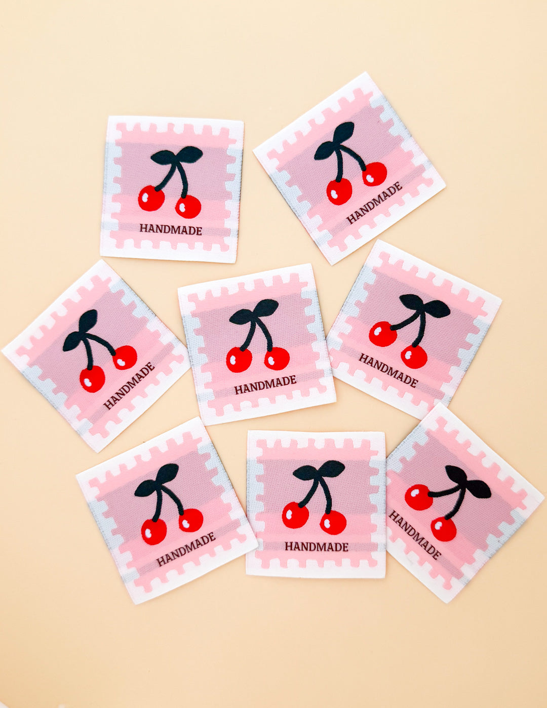 Cherry Pink Woven Labels – Sewing Illustration