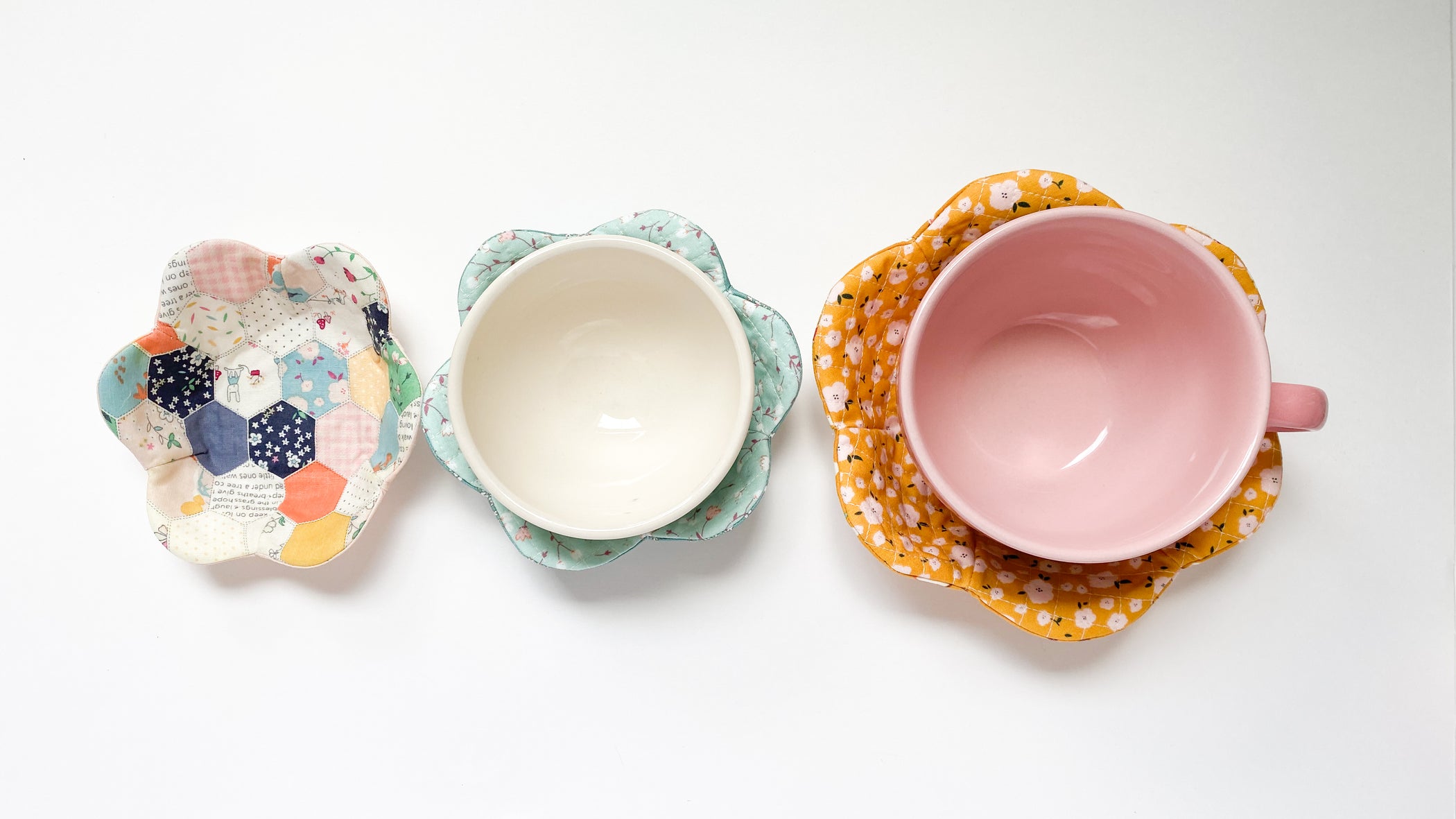 Flower Bowl Cozies PDF Download Pattern – Sewing Illustration
