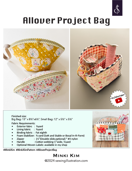 Allover Project Bag Paper Pattern – Sewing Illustration