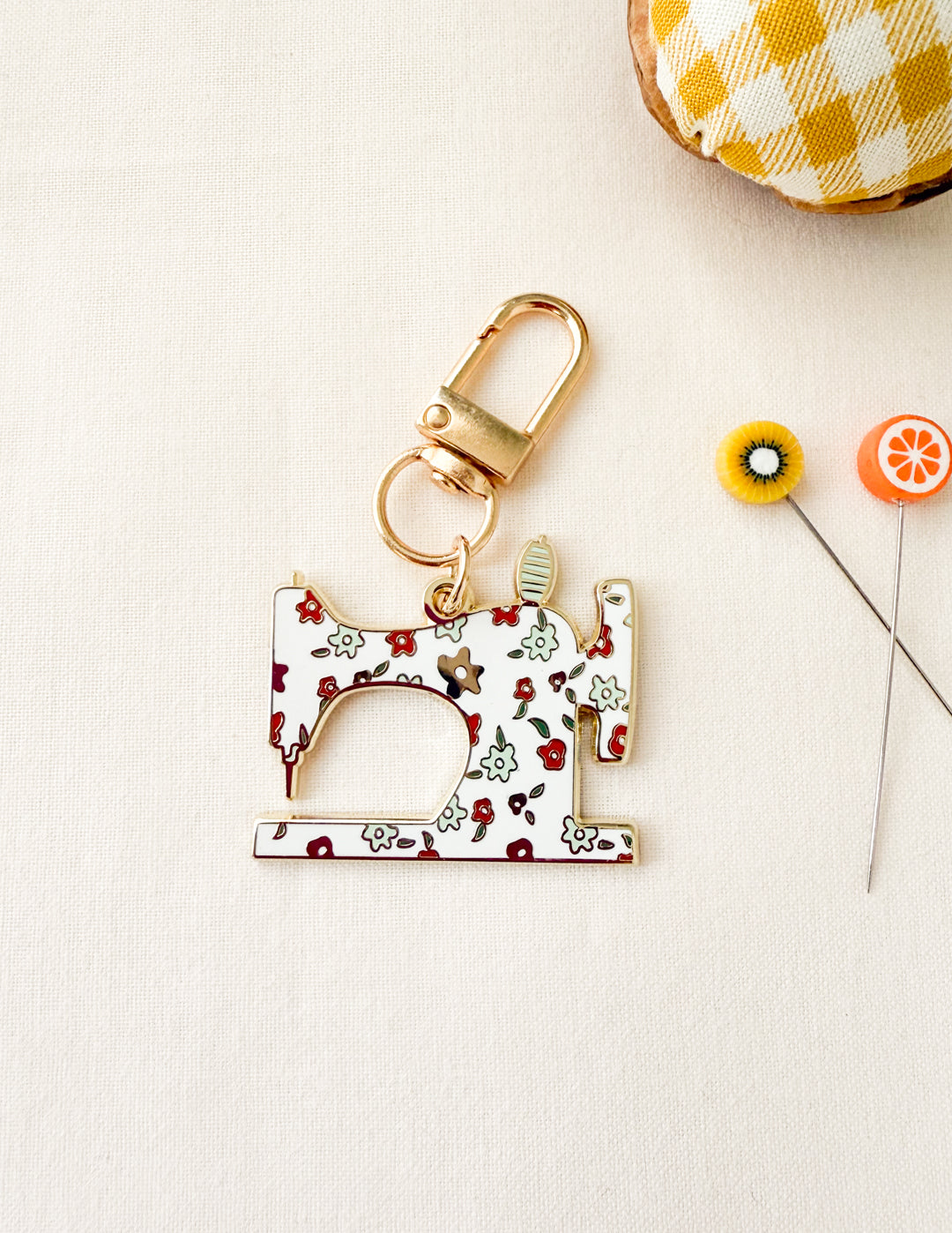 Sewing Machine Enamel Charm – Sewing Illustration