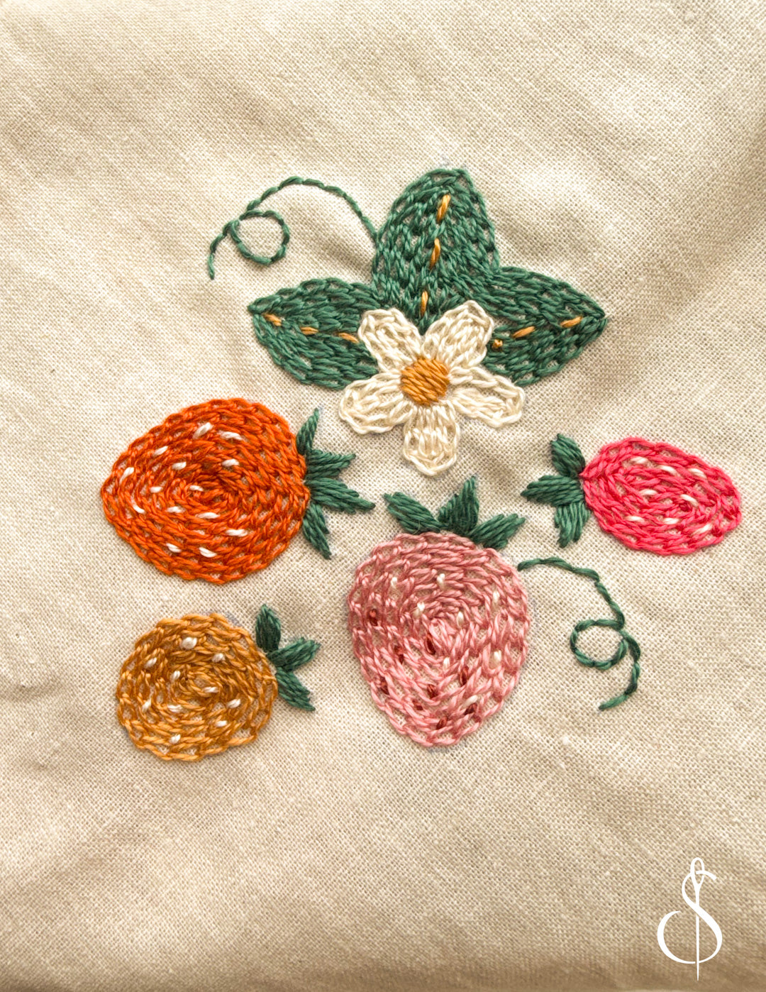 Strawberry Embroidery PDF Pattern – Sewing Illustration