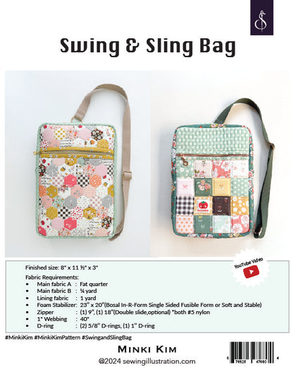 Swing & Sling Bag Paper Pattern – Sewing Illustration