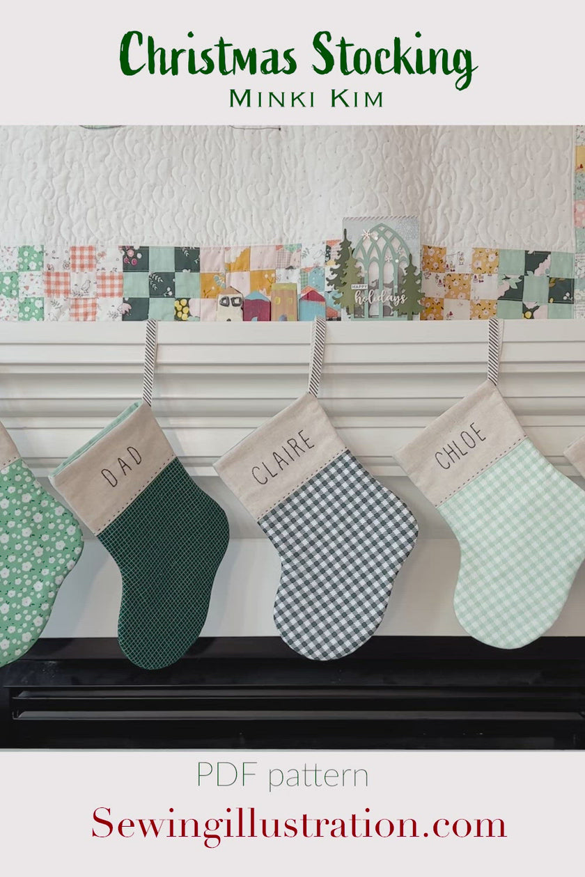 Christmas Stocking PDF pattern – Sewing Illustration
