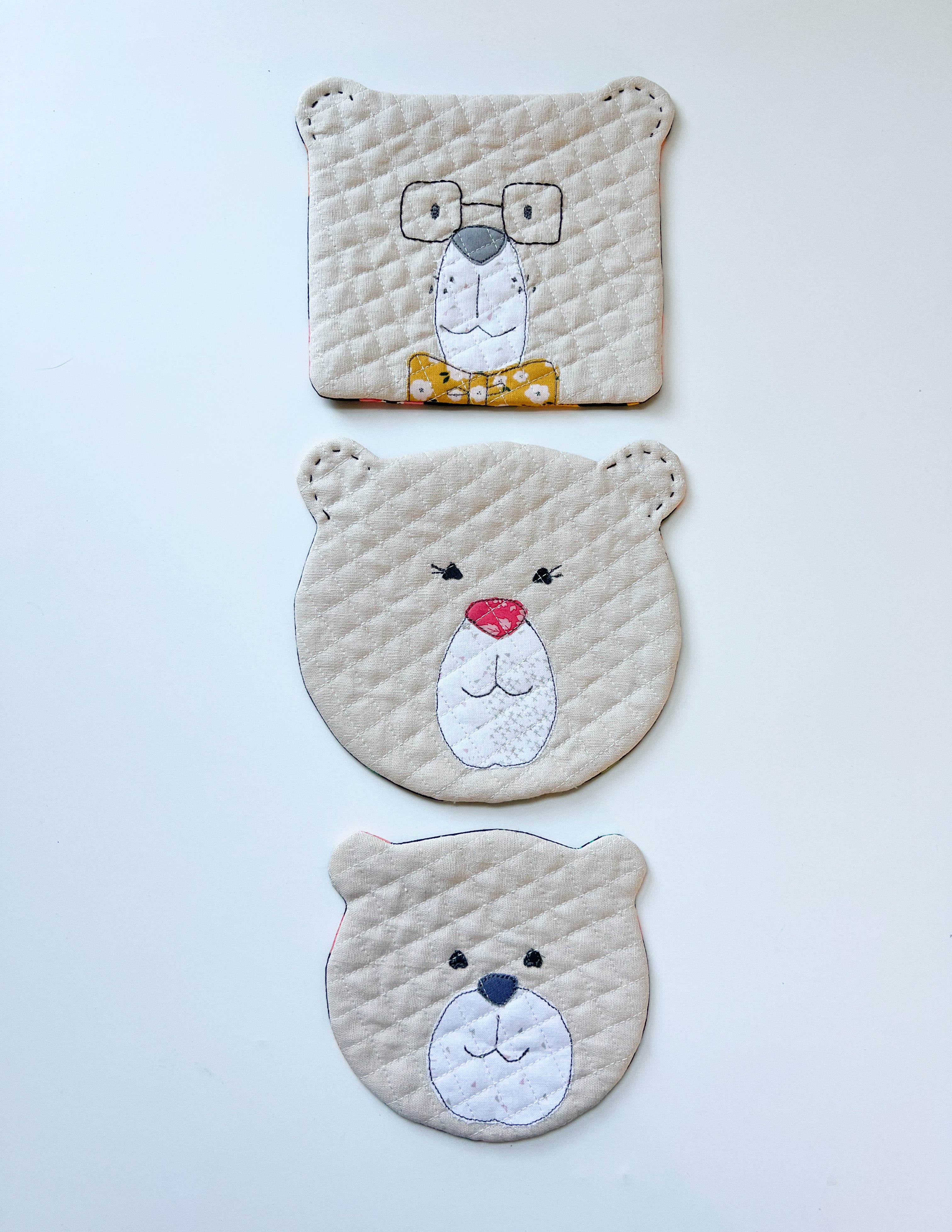 Bear Family Coasters PDF Download Pattern – Sewing Illustration
