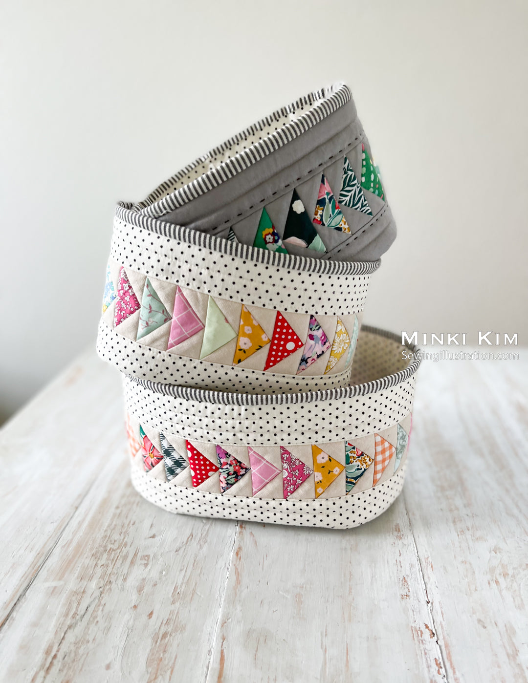 Flying Geese Basket Trio PDF Download Pattern – Sewing Illustration